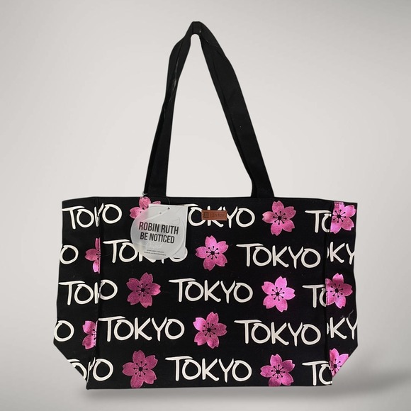 Robin Ruth | Bags | Robin Ruth Tokyo Sakura Flower Tote Bag Black Pink ...